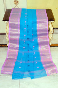Bengal Tangail Hazar Butti Jacket Zari Nakshi Golden Border Cotton Sar ...