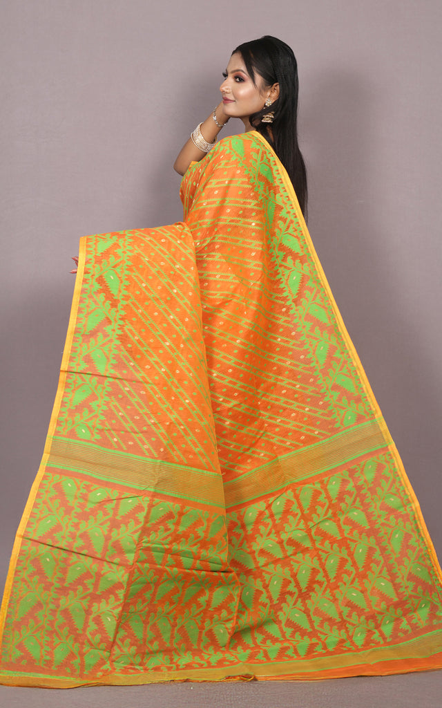 Traditional Karat Nakshi Work Cotton Muslin Soft Jamdani Saree in Matt ...